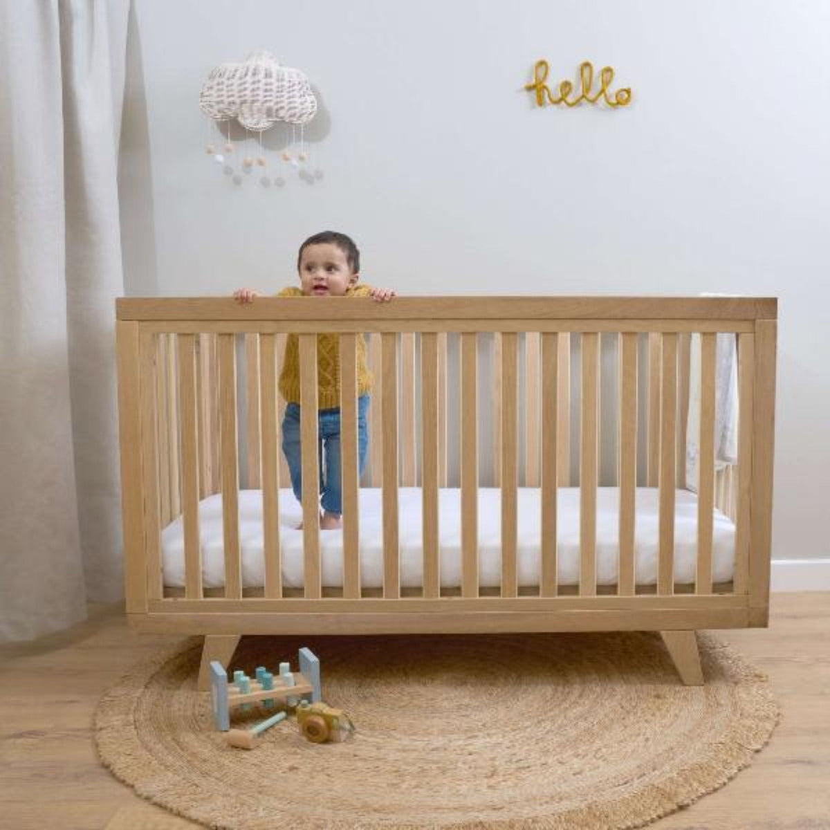 Clair de Lune Solid Oak Cot Bed – Durable & Stylish | Little Gliders